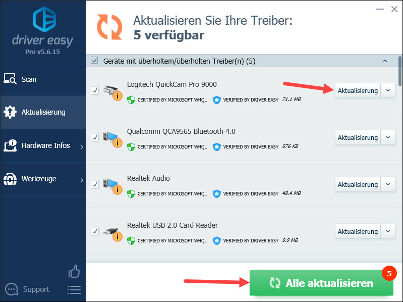 Logitech QuickCam Treiber für Windows 10, 7 und 8.1 - Driver Easy German